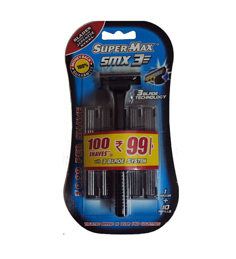 Supermax SMX 3 Tripple Blade Razor With 10 Cartridges by Supermax ...